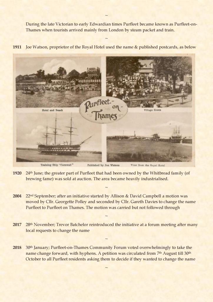 Purfleet Name Change